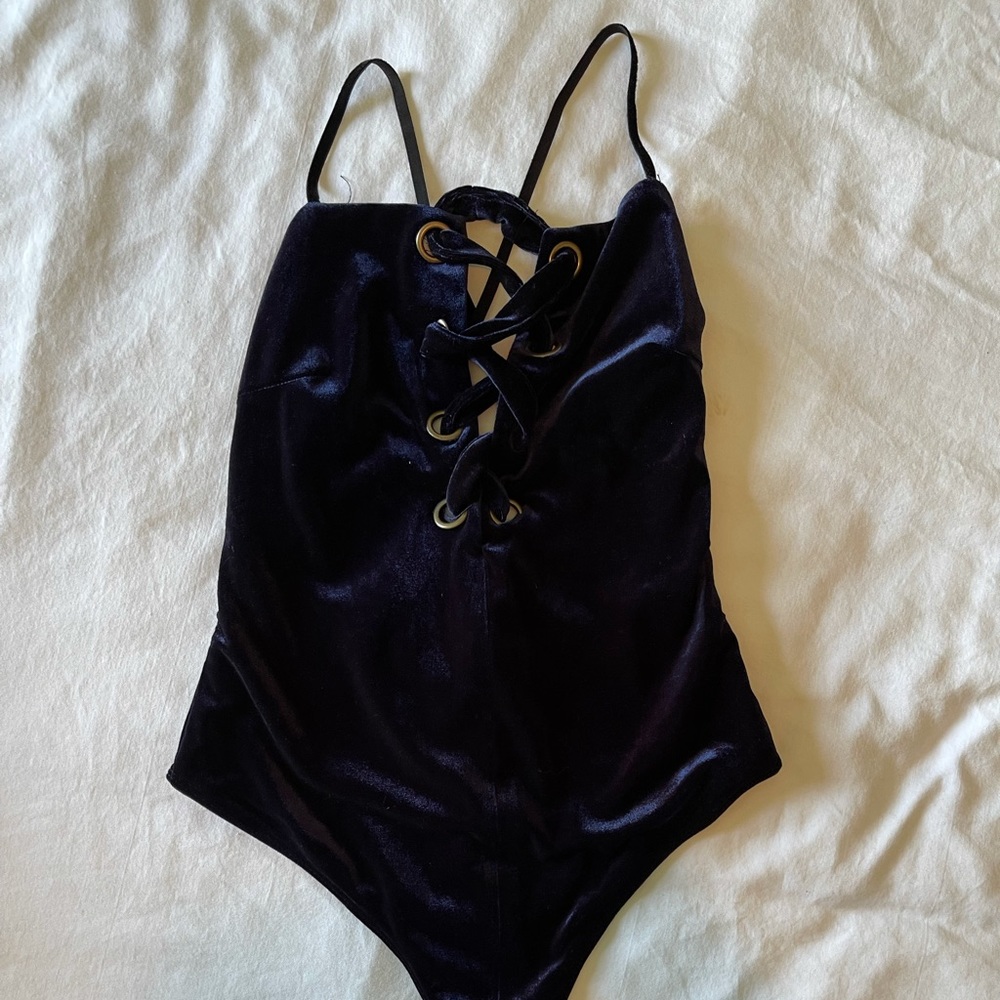Lush Blue Velvet Body Suit - Gem